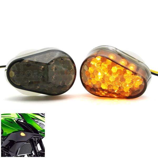 【商品概要】発光色：アンバー　レンズカラー：スモーク　電圧：12v　材質：高品質ABS＋PCレンズ取り付けも簡単です，2本のワイヤーのみを接続する必要があります6mmボルト継手付きフェアリングに適しています対応車種：川崎 Z1000 Z80...