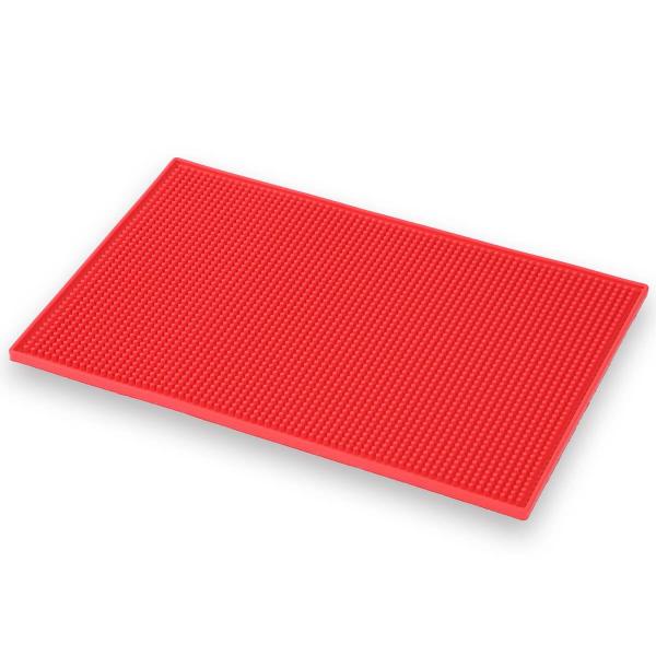 【商品概要】柔らかい素材なので、テーブルの上にぴったりと吸い付くようなお品です。もちろん高級なグラスも傷めません。PVC（ポリ塩化ビニール）製のバーマットです。ゴム製ではないので、特有のゴム臭さがありません。たくさんの突起が水切りをよくして...