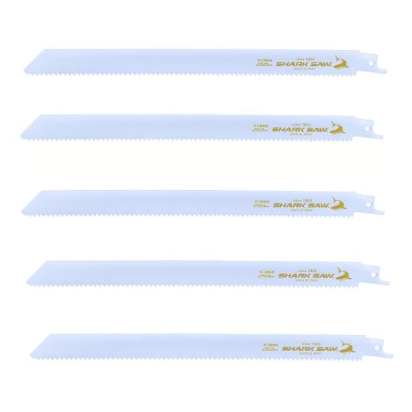 【商品概要】木材・釘入り木材・ALC等の切断に内容:5枚入板厚:1.3mm、全長:250mm、刃渡り:230mm、山数:8山/インチ材質:バイメタル材、刃材:コバルトハイス ※切断能力は使用する電動工具により変わります。製造国:日本【商品説...