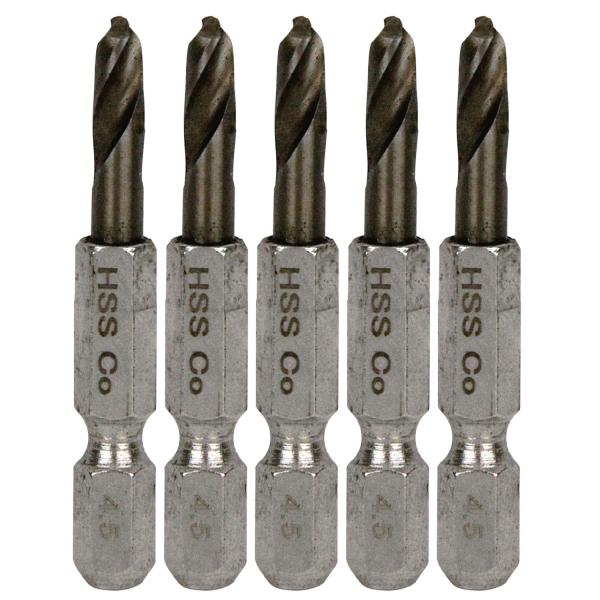 【商品概要】用途:ステンレス、鉄の穴あけ特徴1:コバルトハイス鋼(Co-HSS)を使用し、高温時の耐摩耗性が高く、ステンレス鋼の切削に最適特徴2:六角軸のためインパクトドライバーなどのチャックに直接セットできるサイズ:4.5mm、軸:六角軸...