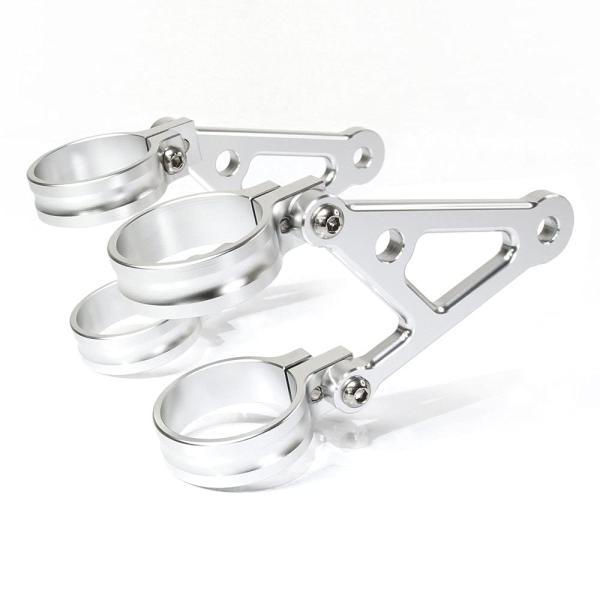 【商品概要】【商品詳細】 ■材質：アルミ製 ■カラー：シルバー（アルマイト塗装） 【適合車種】 ■フロントフォーク径43mmの車両【43mm径フロントフォーク採用車】CBR600F('01-'02)、VFR750R(RC30)、CB1000...