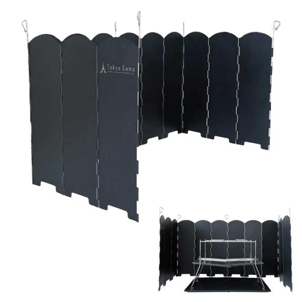 【商品概要】【TokyoCamp ウインドスクリーン】TokyoCamp焚き火台はもちろん、他メーカーにも対応のウインドスクリーンです。ウインドスクリーンは焚き火の天敵となる風への防風効果があります。1枚約40cmのスチール素材は風よけ板が...