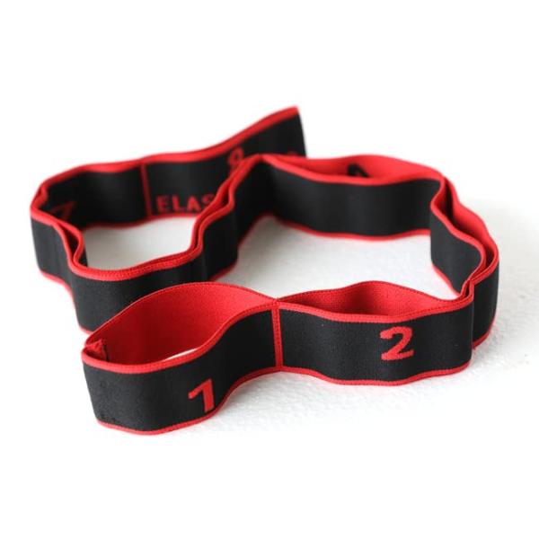 【商品概要】トレーニング用ストレッチバンド【商品説明】カラー レッド／ブラック サイズ 長さ：約89.5cm／幅：約4cm 素材 ナイロン、ゴム糸 製造 中国製 商品説明 筋トレや柔軟ができるストレッチバンドです。肩、腕、ヒップ、足、背中な...
