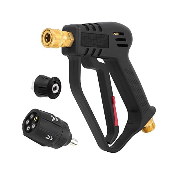 【商品概要】?【使いやすいケルヒャーショートガン】ankon高圧洗浄ショートガンは、元の長いガンより短く、軽く、片手で操作しやすいケルヒャーガンショートデザインを採用しています。高圧ショートガンの先端は1/4インチのクイックメスインターフェ...