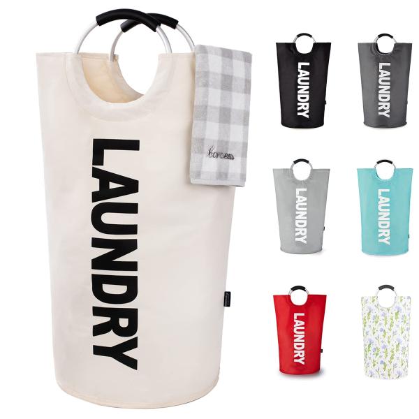 【商品概要】【軽量・アップグレード容量】この洗濯バッグのサイズは直径38cm x 高さ79cmで、容量は82Lからアップグレードして90Lになりました。洗濯かごにコート、シャツ、セーター、タオルなどのご家族すべての衣類を全部入れては可能です...