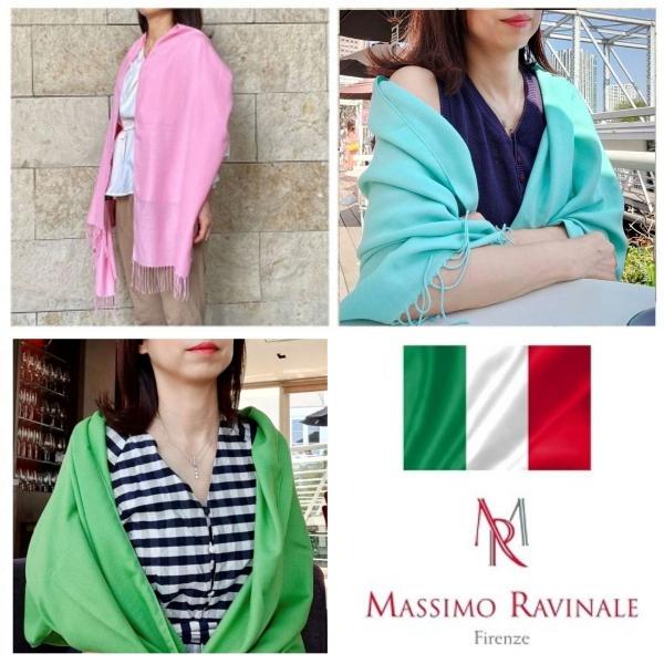 イタリア製しなやかで柔らかな肌触りのストールです。上品で程よい光沢感のある大判のストールは、年齢を問わず、どなたでも素敵にさらりと羽織って頂けます。ポリエステル65% レーヨン35%80cm x 188cm （内フリンジ7cm）209ｇ手洗...