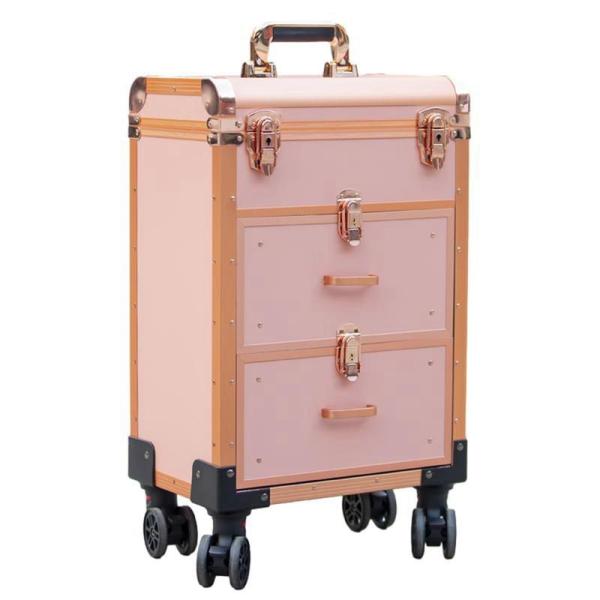 【発売日：2025年11月26日】【キャスター・使いやすい】黒いバニティケースのキャスターはユニバーサルホイールで設計され、制御可能なブレーキ付き、駐車しやすく、便利で省力化され、旅行時に押したり引いたりして使用でき、屋外ライブ放送、キャス...