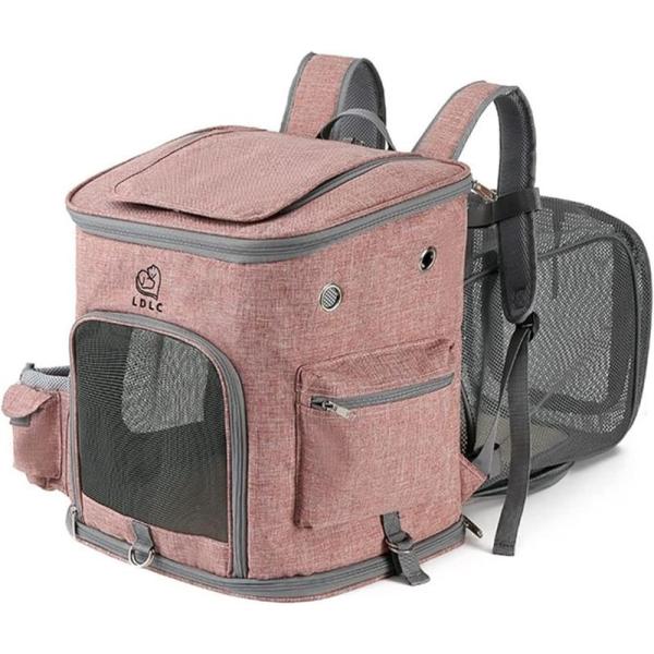 【発売日：2024年06月27日】[通気性抜群]正面やサイドのカバー付きでペットちゃんも安心できるうえにメッシュ構造だから通気性抜群の犬キャリーバッグ！大事なペットに新鮮な空気を充分与えてくれてまた外から見られる猫キャリーバッグですので安心...