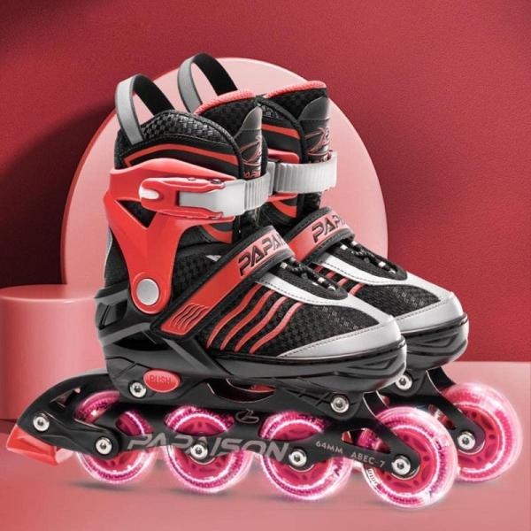 【発売日：2024年06月22日】【素材】柔らかいメッシュとスポンジを採用して、履き心地もよく、通気性抜群なインラインスケート。より衛生的で、足臭なし。4段階にサイズ調整可能な為、子供の成長に合わせて滑ることが可能です。【耐久性】走ればわか...