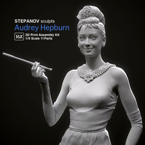 Audrey Hepburn 1/6scale kit【予約受付中】Stepanov Sculpts3D Print Model kitサイズ：高さ：約34cm（台座込み）納期：ご注文後、約２週間程度この商品は組立と塗装はされておりません。