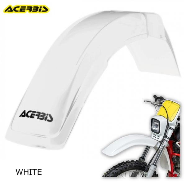 クラシックデザインの汎用フロントフェンダー■ 商品情報・品番： AC-82-00WH・品名： ACERBIS NOSTフロントフェンダー・COLOR： WHITE　(ホワイト)【重要！ご注文前に必ずご確認下さい】・店舗での販売価格と異なる場...