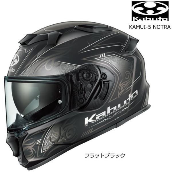 《OGK　KAMUI-5 NOTRA（カムイ・ファイブ ノトラ）》トライバル模様の力強さと、ラインが魅せる鋭さは走りの軌跡を脳裏に刻むような魅惑のグラフィックカラー：フラットブラックサイズ：S(55-56cm)、M(57-58cm)、L(5...