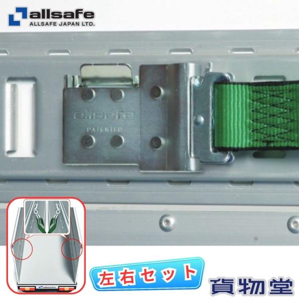 ダブルワンピース金具(左右セット)  オールセーフ WP-1-50安全輸送機器のトップメーカー　オールセーフ大切な積載荷物の安全輸送に欠かせないラッシング用パーツ積載荷物の固定・荷崩れ防止に!■トラックレールにかかる負担を分散する金具です■...