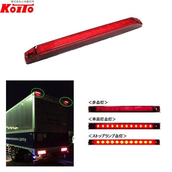 車高灯とストップランプを一体化!トラック上部の光で安全・安心を提供!追突事故防止に!UN(ECE)部品認証取得品日本製/1年保証【定格】電圧:24V電力:0.3W(車高灯)　2.6W(ストップランプ)【製品特長】(1)安全性向上(追突事故防...