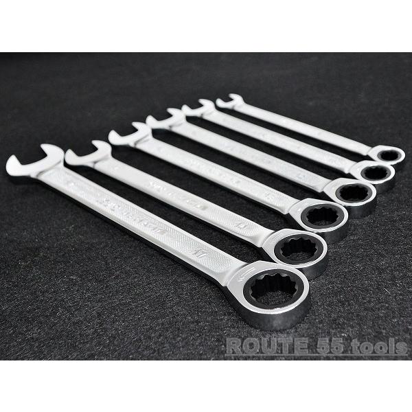 ●KTC MSR1A ラチェットコンビネーションレンチ 6本セット●ラチェットコンビネーションレンチ（ストレートタイプ）　　MSR1A-08，10，12，13，14，17　・本締め可能です。　・ラチェット部は薄型フラット設計。　・送り角5°...