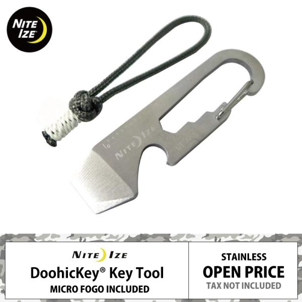NITEIZE DOOHICKEY KEY TOOL STAINLESS | 正規品 ドゥーヒッキーシリーズの定番キーツール。切る・回す・開けるなどの機能をコンパクトにした新世代マルチファンクションツール。当社では先端が蓄光するパラコードラ...