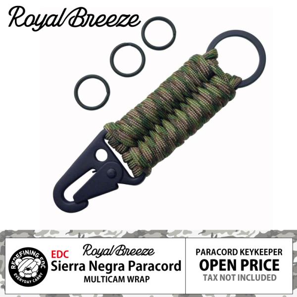 【商品名/Title】Royal Breeze Sierra Negra Paracord Multicam Fat Wrap 【説明/Description】日本製ダールブラックの真鍮メッキ金具を使ったパラコードキーホルダーです。米国ED...