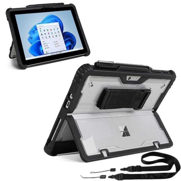13インチ / Surface Pro 9 / Surface Pro 10 for Business / Surface Pro（第11世代）用 ケース Gフック式ハンドストラップ ペン収納 ショルダーストラップ 耐衝撃性に優れた多機能保...