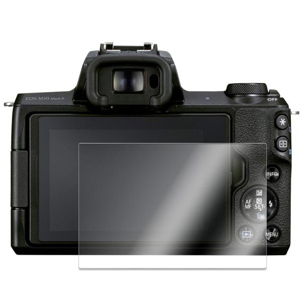 CANON EOS M50 Mark II 用に設計されています。フィルム自体のシリコン自己吸着層により、位置を合わせて上から軽く置くだけで気泡が入ることなく誰でも簡単、綺麗に貼ることができます。