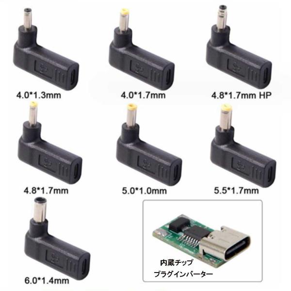 【急速安全充電】優良なチップで作られおり、バッテリーに優しく安定した急速充電が可能です。【入力】TYPE-Cメス 45〜100ｗの PD充電器【出力及び対応】 4.5×3.0 mm HP専用 20V 5A（左記のメーカーであっても接続部の径...