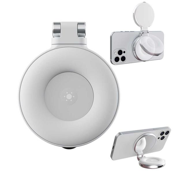 スマホ用LEDフィルライトC03色温：2700Ｋ〜7500Ｋサイズ:75x60x22mm 87g (最大伸長：175mm)バッテリー内蔵：500mAh最大輝度モードで45分間連続使用最低輝度モードで約500分間を連続使用充電時間：約120分