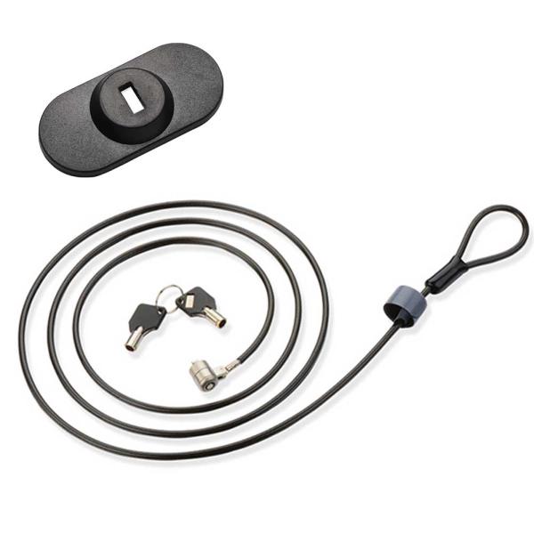 【キーロック式】ノートPC セキュリティ ワイヤー 180cm  貼り付けスロット キーロック 貴重品ワイヤーロック 防犯対策