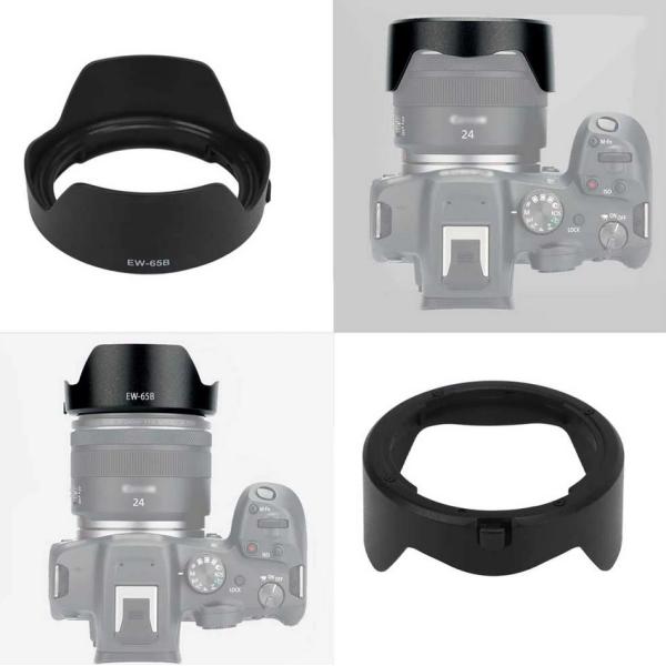 Canon レンズフード【 EW-65B 】互換品 ※Ф58mm保護フィルターとФ58mmレンズキャップを取り付けることができます。ハレーションを抑え、迷光を避け、灰、砂を防げ、レンズへの衝突を回避し、レンズを守ります。撮影時の有害光をカッ...