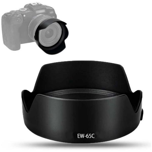 Canon レンズフード【 EW-65C 】互換品 ※ Ф43mm保護フィルターとФ43mmレンズキャップを取り付けることができます。 ハレーションを抑え、迷光を避け、灰、砂を防げ、レンズへの衝突を回避し、レンズを守ります。撮影時の有害光を...
