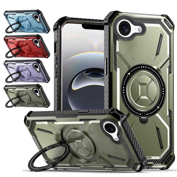 アイフォン 16e ケース 耐衝撃 MagSafeリング ＆スタンド【素材】外側にPCハードシェル、内側にTPUソフトシェルで構成されています。効果的な携帯電話の保護を提供し、耐衝撃性と耐落下性があります。携帯電話を完全に保護し、リングホル...