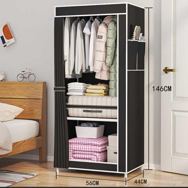 【ワードローブクローゼット】衣類はもちろん、箱物などをまるごと収納可能です。軽量で簡単に組み立てられますので、寮や単身赴任などにもおススメです。【抜群通気性があるワードローブ カバー付き】衣類などをまるごと収納し、カバーで隠せばお部屋がすっ...