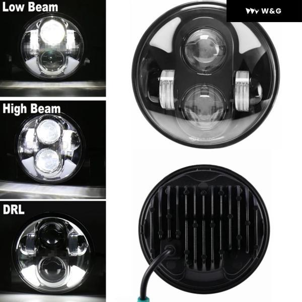 5-3/4インチ 5.75インチ LED ヘッドライト プロジェクター エンジェルアイズ 付き オートバイ バイク ハイ/ロービーム 40W カスタムパーツ アクセサリー 交換用部品Hign-concerned Chemical:NoneC...