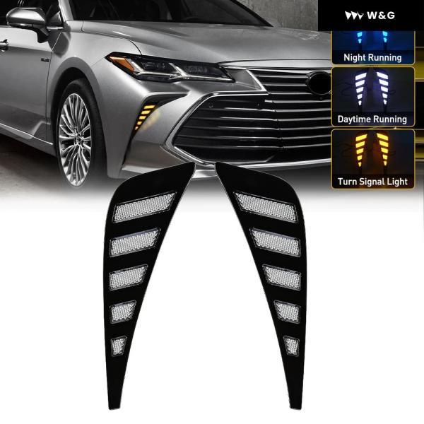 トヨタ アバロン 2018 - 21 LED DRL デイタイム ランニングライト ダイナミックウィンカー カー フォグランプ ホワイト イエロー ブルー オート 12V カスタムパーツ アクセサリー 交換用部品Certification:...