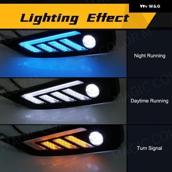 LED デイタイム ランニングライト DRL MORRIS GARAGES MG MG5 2021 2022 フォグランプ ウィンカー ホワイト イエロー ブルー カーアクセサリー 12V カスタムパーツ アクセサリー 交換用部品Hign-...