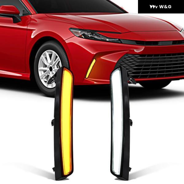 LED DRL トヨタ カムリ LE XLE 2024 2025 第9世代 デイタイム ランニングライト ホワイト イエロー ウィンカー フォグランプ フロント バンパー ライト カスタムパーツ アクセサリー 交換用部品Hign-conce...
