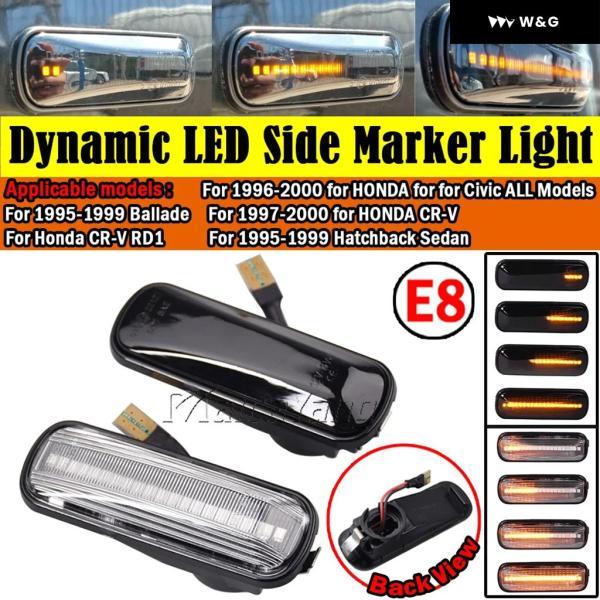 ホンダ シビック CRV CR V 1996~2000 バラード ハッチバック 2ピース ダイナミック LED ウィンカーライト サイドマーカー インジケーター フラッシャーランプ カスタムパーツ アクセサリー 交換用部品Hign-conc...