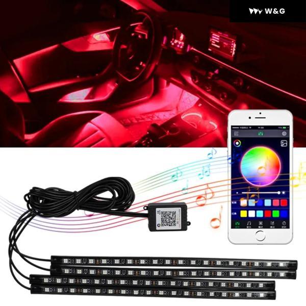 汎用 カーRGB アンビエントライト LEDストリップインテ リアランプ 8色 装飾 オフロード4X4 SUV自動車アクセサリースマート12V カスタムパーツ アクセサリー 交換用部品Hign-concerned Chemical:None...