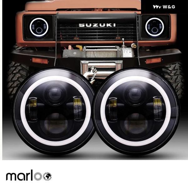 2個 7インチ ラウンド LED ヘッドライト ジープ ラングラー JK TJ ハマー H1 H2 12V 24V スズキ サムライ ラダ 4X4 アーバン ニバ用 カスタムパーツ アクセサリー 交換用部品Hign-concerned Ch...