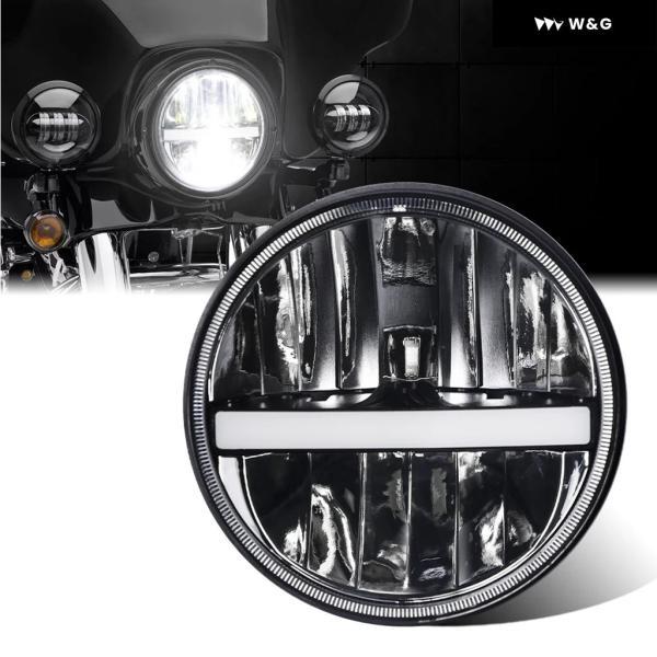 ハーレー ソフテイル スリム ファットボーイ用 7インチ H4 LED モト ヘッドライト 7インチ ハロー DRL ターンLED オートバイ バイク ヘッドランプ ハーレー ツーリング用 カスタムパーツ アクセサリー 交換用部品Item ...