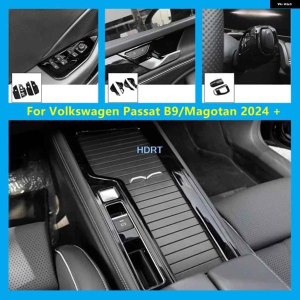 フォルクスワーゲン パサート B9/マゴタン 2024+ カー スタイリング ギア シフト ヘッド ウィンドウ コントロール パネル エアベント アウトレット カバー ブラック インテリア カスタム パーツ アクセサリーHign-conce...