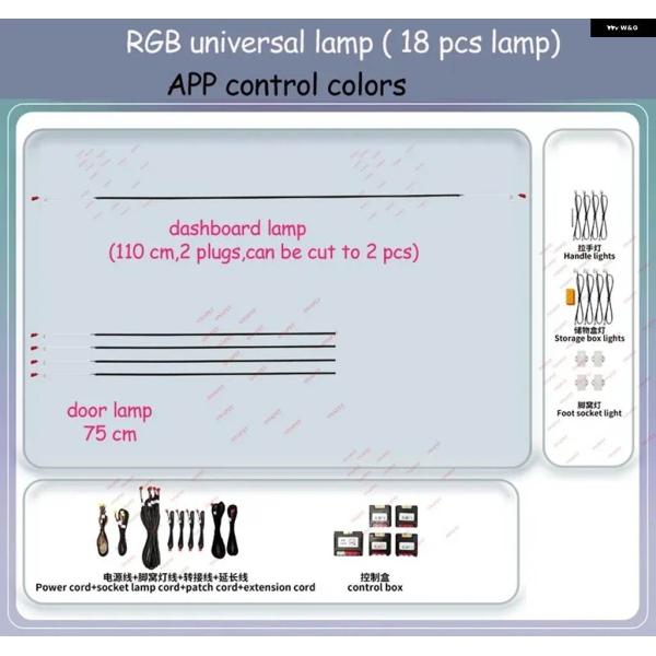 汎用 RGB LED アンビエント ライト ベンツ A/B/C/E/S/GLA/GLB/GLK/GLC/ML/GL/GLE ACONTROL DIY ムードランプ 装飾 ストリップ カスタム パーツ アクセサリーHigh-concerned...
