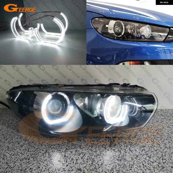 フォルクスワーゲン VW シロッコ III MK3 プレフェイスリフト 2008 - 2013 デイライト ウルトラ DTM M4 スタイル LED エンジェルアイキット ハローリング カスタム パーツ アクセサリーHigh-concern...
