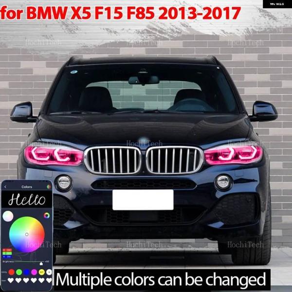 M4 スタイル LEDエンジェルアイキット リング RGBカラー コントロール ヘッドライト ランプ BMW X5 F15 F85 2014-2018 SDRIVE35I 50I 25D 30D 40D カスタム パーツ アクセサリーHig...