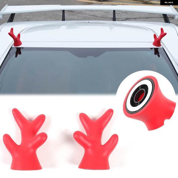 シボレー コルベット C8 2020 PVC レッド 車ルーフデコレーション 小さな枝角 3次元 ステッカー 車 外装 アクセサリー カスタム パーツ アクセサリーHigh-concerned chemical:NoneItem Weigh...