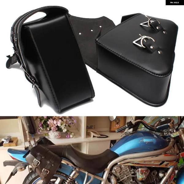 バイク PUレザー サドルバッグ キャリア 黒 左 右サイド ツールバッグ ホンダ ヤマハ ハーレー スポーツスター XL1200ソフテイル用 カスタム パーツ アクセサリーSpecial Features:Saddle BagItem D...
