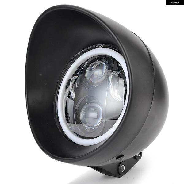 30W 5.75インチ LED バレット オートバイ ヘッドライト HILO DRL DC10-30V ヘッドランプ バルブ バケット 汎用 チョッパー スポーツター用 カスタム パーツ アクセサリーBattery Included:NoH...
