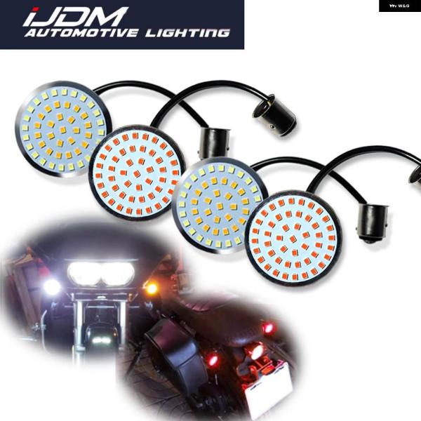 I 1157 LED ウィンカー DRL 赤LEDテール ランニングライト ハーレー ツーリング エレクトラ グライド ロードキング バイク カスタム パーツ アクセサリーBattery Included:NoHigh-concerned ...