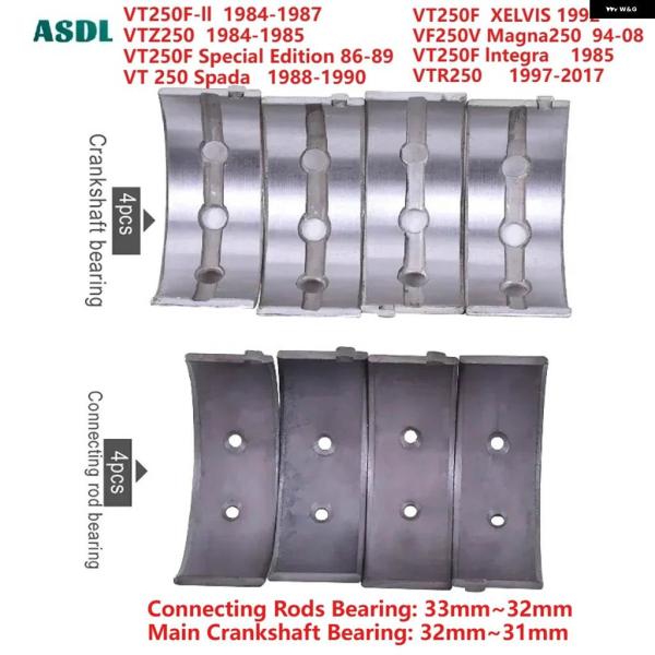 コネクティングロッド クランクシャフト ベアリング ホンダ VF250V マグナ 250 VT250 スパーダ VT250F インテグラ スペシャルエディション VTR250 VTZ250 VTR 250 VT カスタム パーツ アクセサリ...