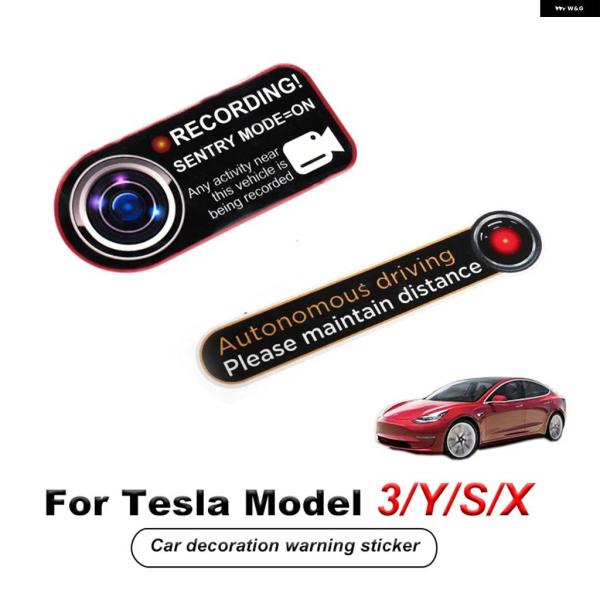 テスラ モデル3 Y X S車体 装飾 ステッカー セントリーモードレコーダー スタティック ステッカー パイロットハザードポスト カスタム パーツ アクセサリーSticker Placement:WindowBrand Name:FCXv...