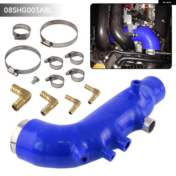 インレットインテークホース シリコンターボ + クランプ スバル インプレッサ WRX レガシー GE GH GR EJ25 エンジン 25L 08-14 REV9 CSKS ブラック/レッド/ブルー カスタム パーツ アクセサリーSpec...