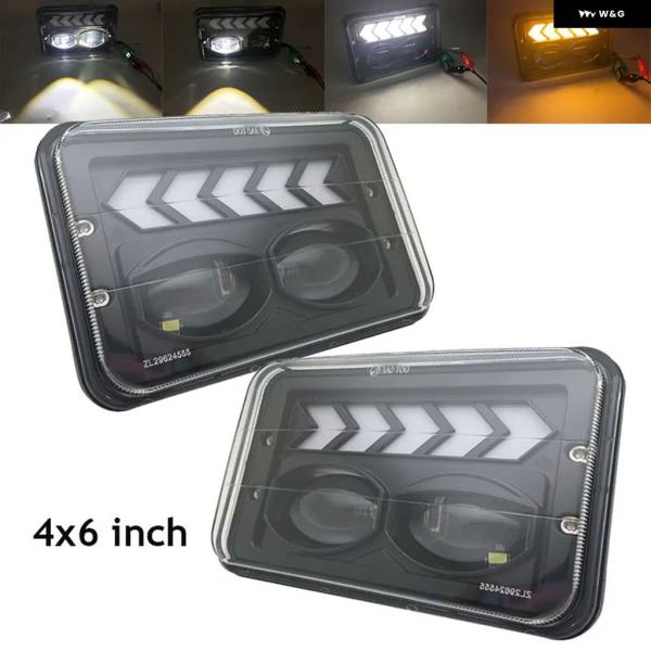2個 長方形 4X6 LED ヘッドライト H4656 H4651 H4652 H4666 H6545 ヘッドライト フレイトライナー ピータービルト ケンワース カスタム パーツ アクセサリーHign-concerned Chemical...